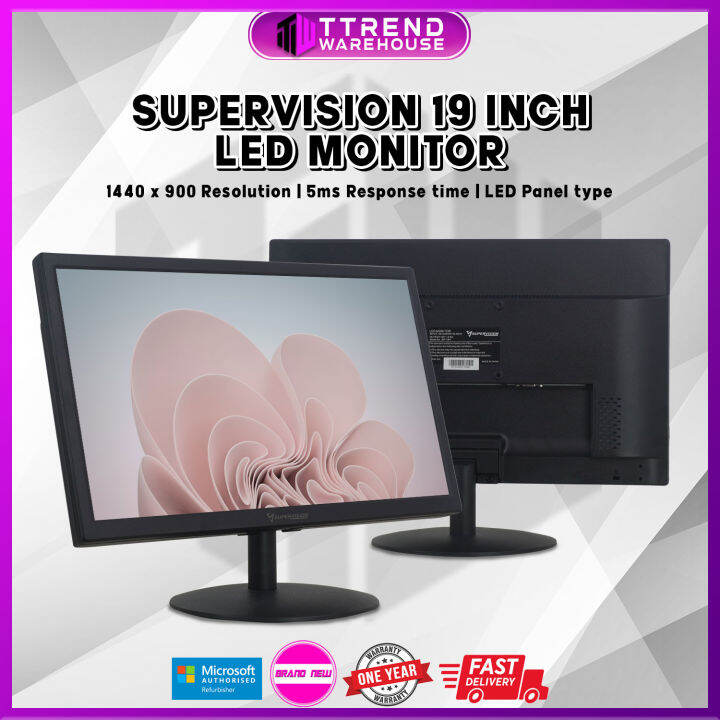BRAND NEW SUPERVISION 19" WIDE LED MONITOR | 1440 x 900 Resolution, 5Ms ...