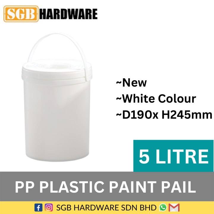 PP Plastic Paint Pail 5L with Lid / Durable Round Bucket 5L with Lid ...