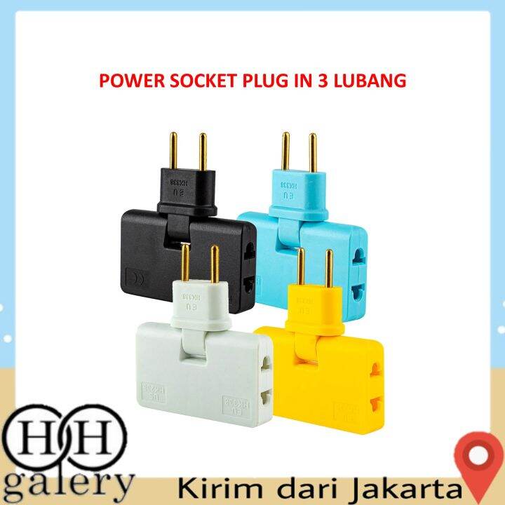 HH Power Socket Plug in 3 Lubang Stop kontak Steker Lipat Colokan ...