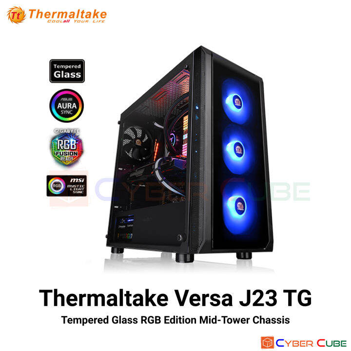 Thermaltake Versa J23 Tempered Glass RGB Edition Mid Tower Chassis (เคส ...