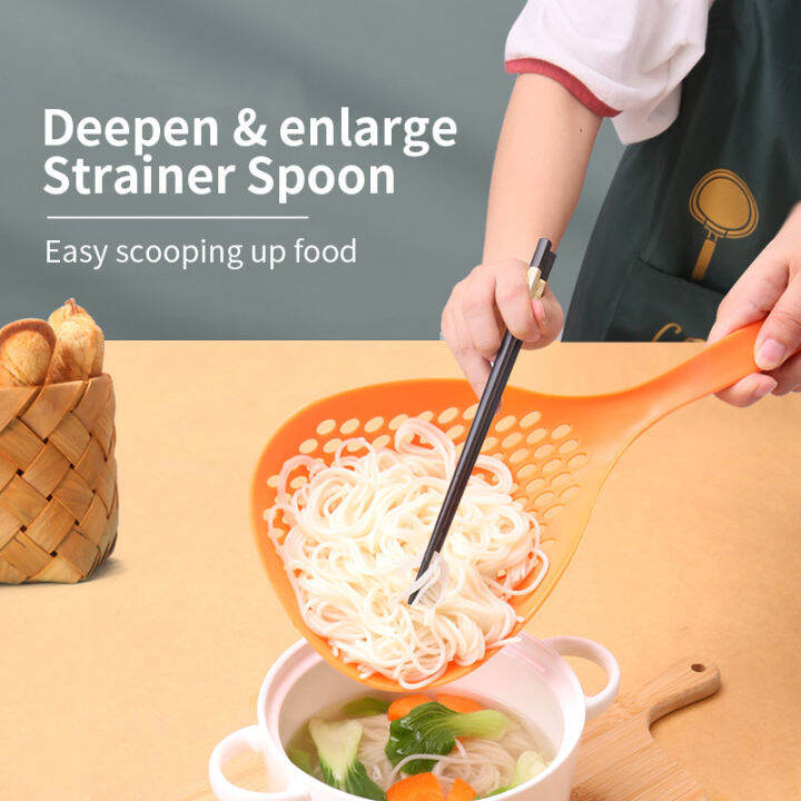 Extra-large Food Strainer Slotted Spoon Skimmer Noodle Pasta Colander ...