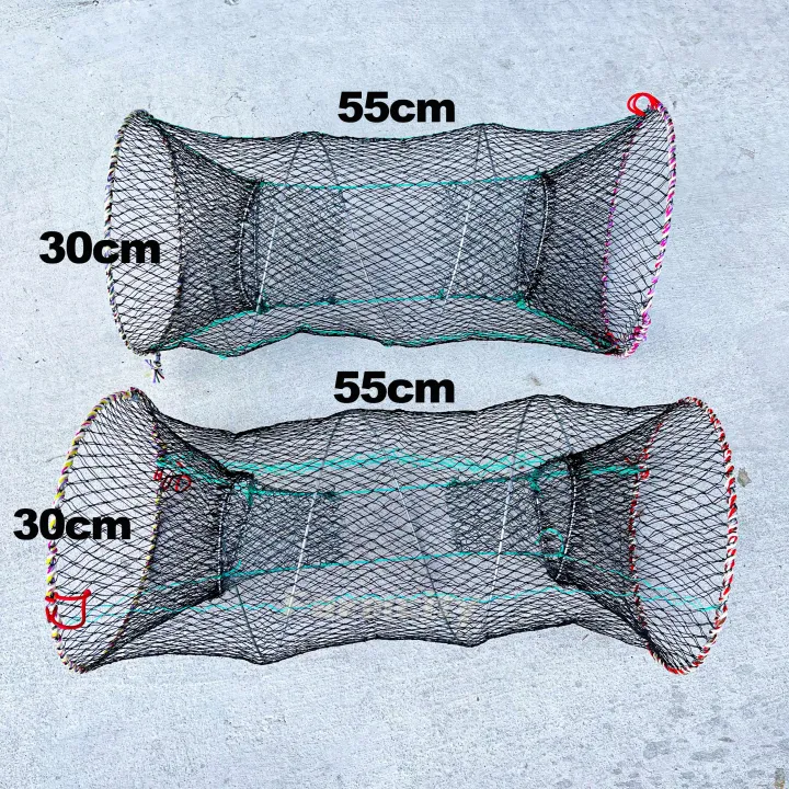 ReadyStock 2 Lubang Jala Ikan Bubu Ikan Udang Panjang Jaring Pukat 2 Hole Fish Shrimps Cage ...