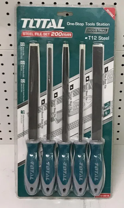 TOTAL 5pcs steel file set 8" industrial THT918516 | Lazada PH