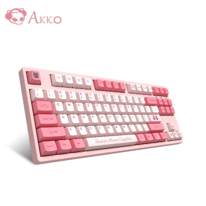 AKKO 3087 beautiful girl warrior mechanical keyboard pink girl wired 87 ...