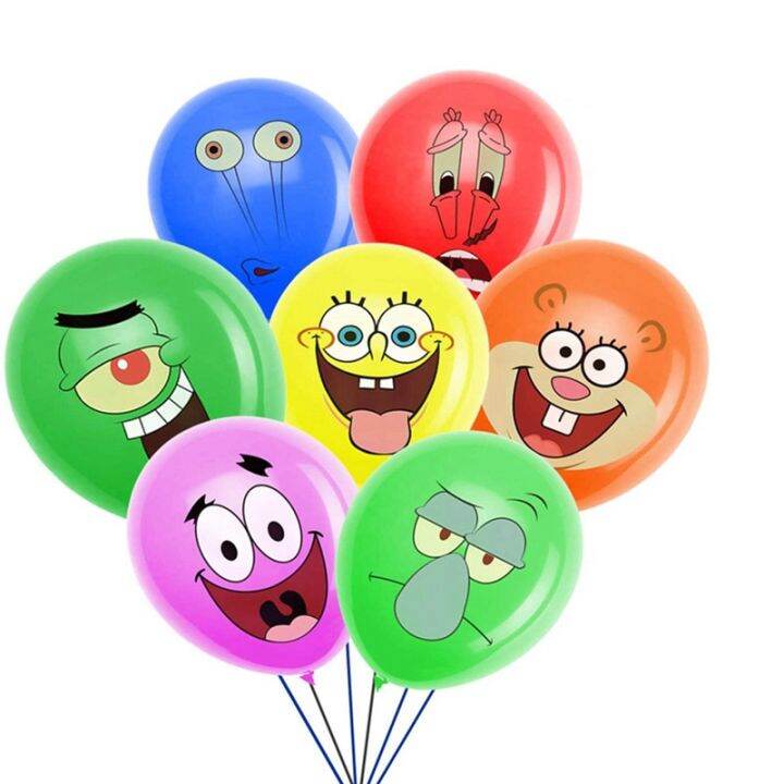 Spongebob Nickelodeon Cartoon Squidward Patrick Sandy Theme Birthday ...