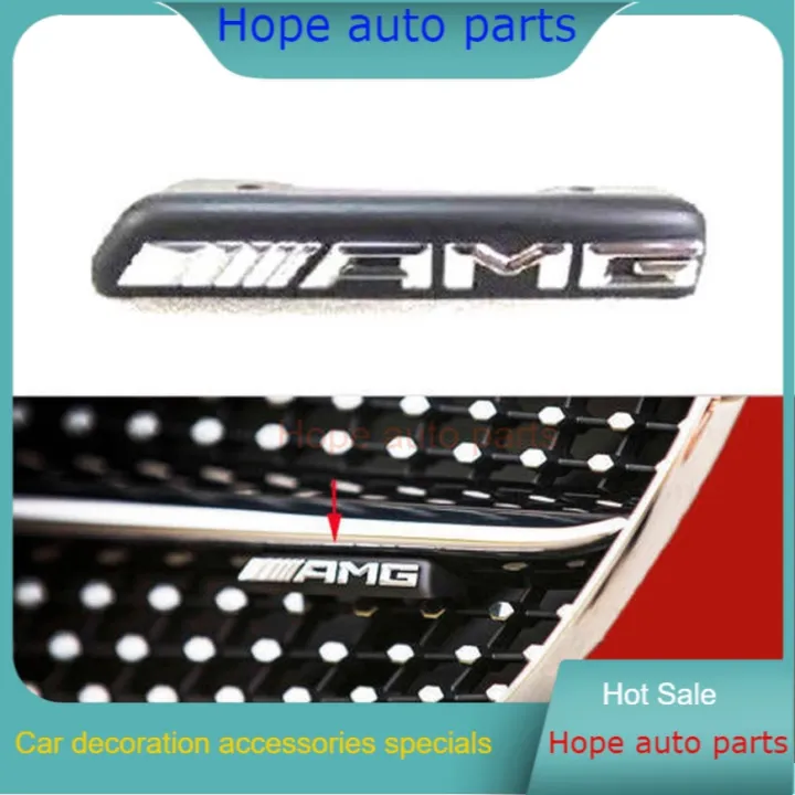 NEW AMG Emblem Badge Front Grille Grill ABS Racing Logo For Mercedes ...