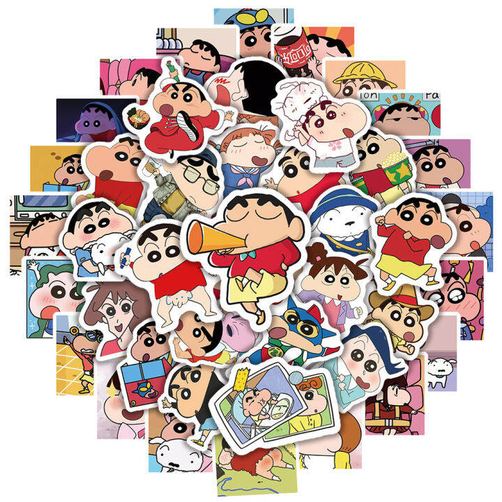 50pcs Laptop Stickers Cute Cartoon Little Boy Crayon Shin-chan Pattern ...
