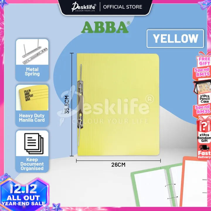 Desklife ABBA Mega 102UK Spring File Manila Flat File - (PCS) Colour ...