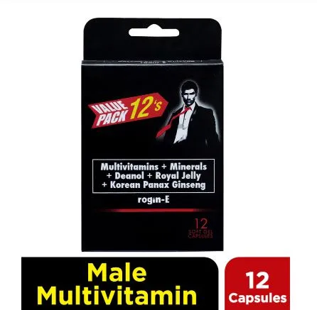 ROGIN E Multivitamins + Minerals + Deanol + Royal Jelly + Korean Panax Ginseng 12 Softgel ...
