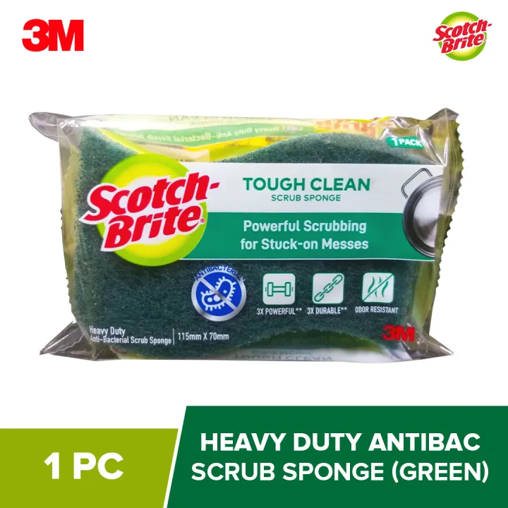 3M Scotch-Brite Tough Clean Scrub Sponge (Green) | Lazada PH