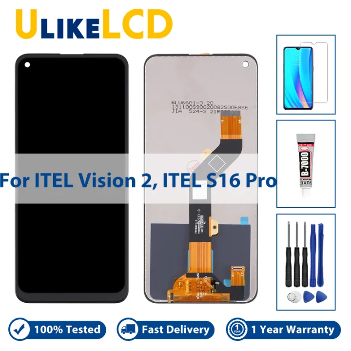 6.6 "จอแอลซีดีสำหรับ Itel Vision 2ชิ้นส่วนจอสัมผัสแอลซีดีของเครื่องแปลง ...
