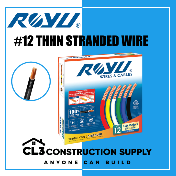 ROYU WIRES&CABLES THHN STANDARD #12 | Lazada PH