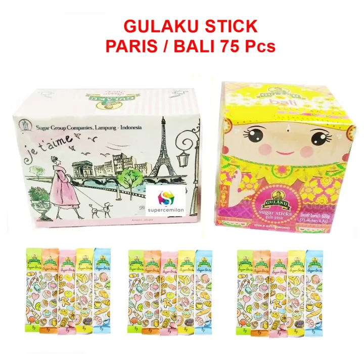 Gulaku Stick Gula Pasir Putih Isi 75 Sachet (75 x 8Gr) . Edisi Paris / Bali | Lazada Indonesia