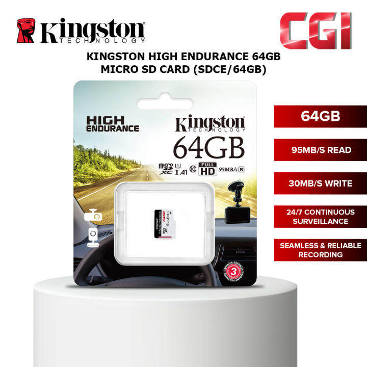 Kingston 64GB High Endurance microSD Card - SDCE/64GB | Lazada