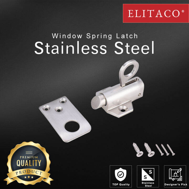 【ELITACO】Zinc Window Spring Latch Loaded Balcony Door Bolt Bounce Ring ...