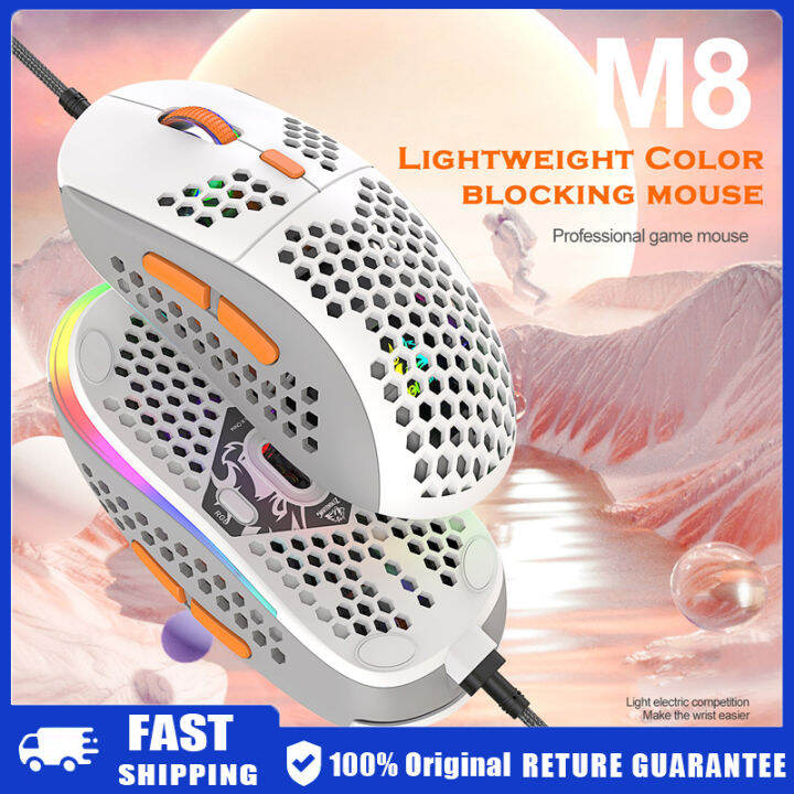 【COD/Original】M8 2.4G Lightweight Color blocking mouse Wired Gaming ...