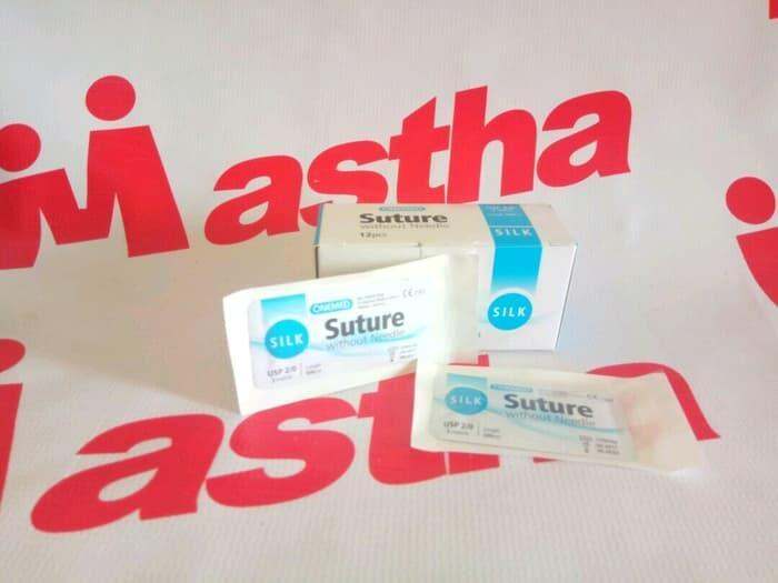 Benang Bedah Jahit Operasi Silk Suture Without Tanpa Needle 2/0 Onemed ...