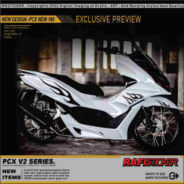 V2 STICKER NEW PCX 160 STRIPING VARIASI CUTTING STICKER AKSESORIS PCX ...