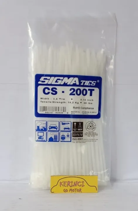 KABEL TIES SIGMA CS 200T TIPIS PUTIH 20cm 7PC - IKAT KABEL TIS INSULOK ...