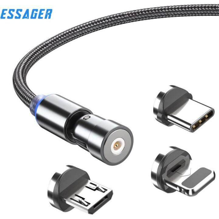 ESSAGER 0.5M 3-In-1 Fast Charge Cable สำหรับ Lightning/micro Usb/type C ...
