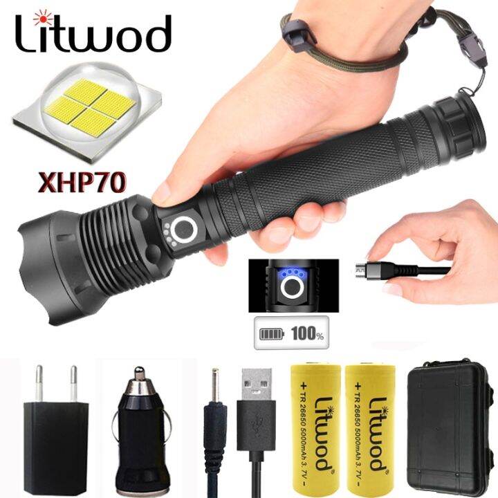 Litwod Z201282 CREE XHP70 Xlamp ของแท้ & XHP50โคมไฟแบตเตอร์รี่ไฟฉาย LED ...