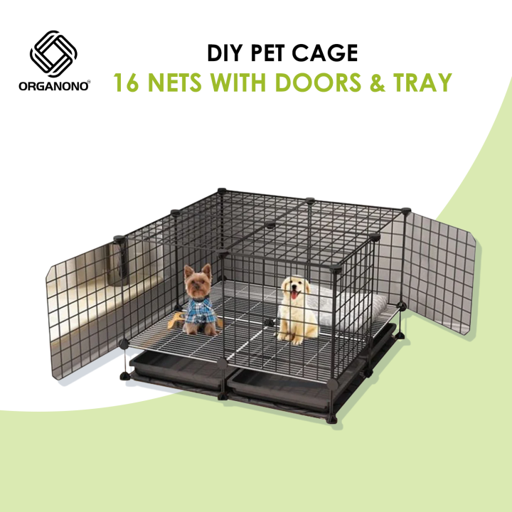 Organono DIY Pet Dog Cat Cage Expandable Stackable Play Pen with Poop ...