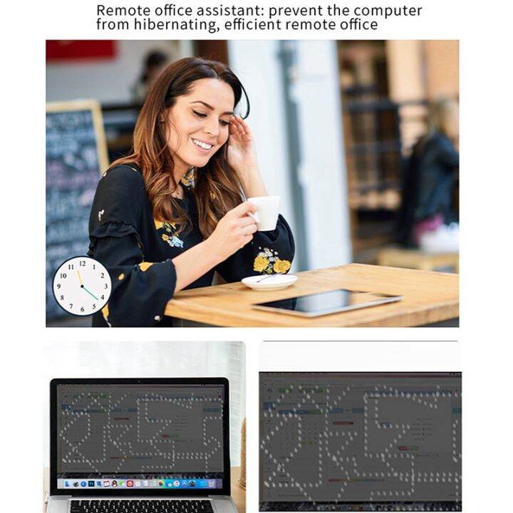 2X USB Mouse Jiggler, Automatic Computer Mouse Mover Jiggler, Keeps ...