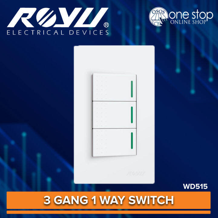 Royu WD 3 Gang 1 way Switch with Reflector WD515 •OSOS• | Lazada PH