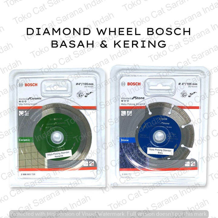 BOSCH DIAMOND WHEEL 4 inch BASAH KERING ASLI BATU CUTTING | Lazada ...