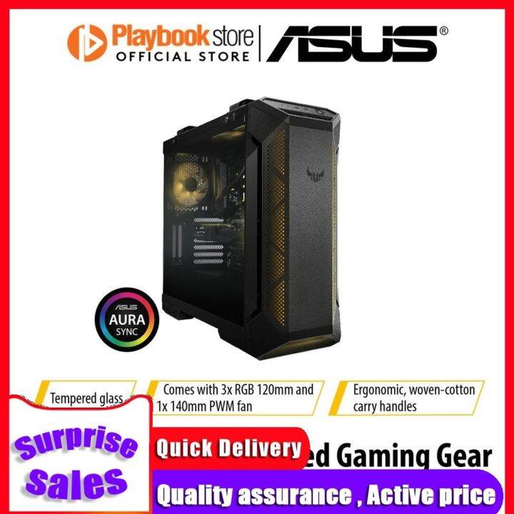 ASUS Tuf Gt501 Metal Front Panel Tempered-Glass Side Mid-Tower Gaming ...