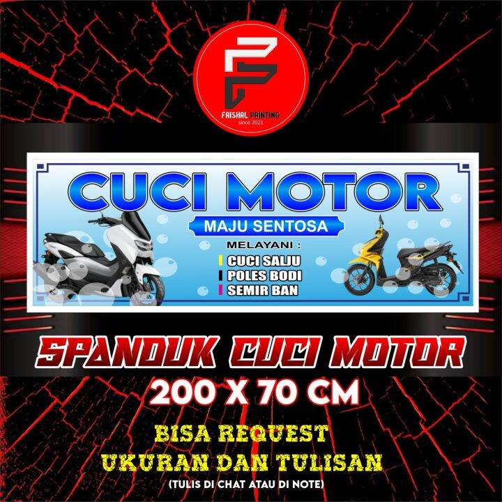 Spanduk Cuci Motor / Banner Cuci Motor Ukuran 200 x 70 cm | Lazada ...