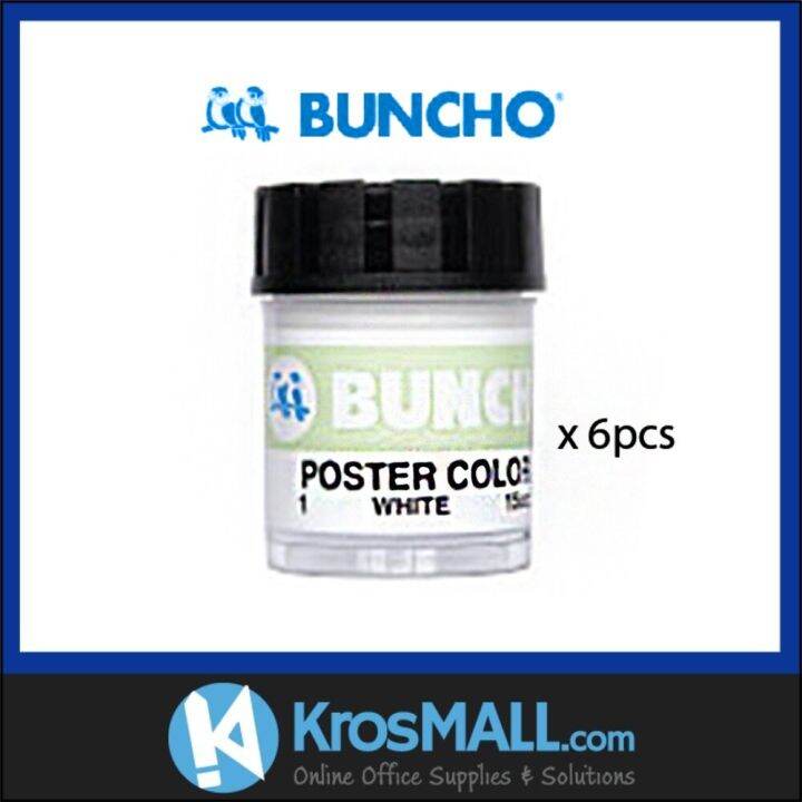 Buncho Poster Color 15CC White - 6pcs/Box | Lazada