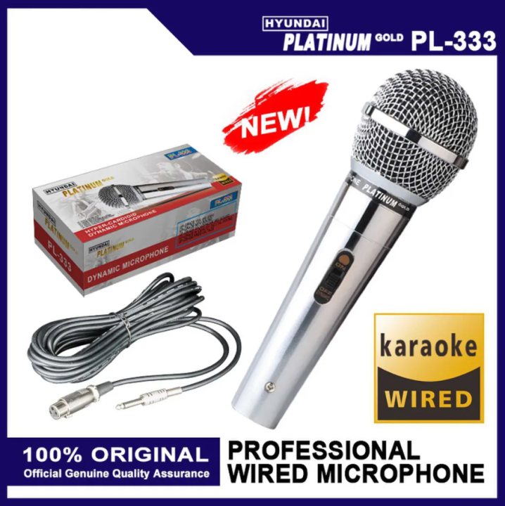 HYUNDAI Platinum PL-333 Professional Vocal Dynamic Wired Microphone With Free Foam | Lazada PH