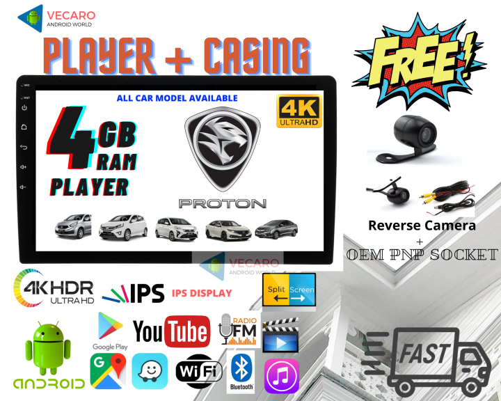 ANDROID PLAYER FOR ~ PROTON CAR (EXORA/GEN2/PERSONA/IRIZ/PREVE/SUPRIMA ...