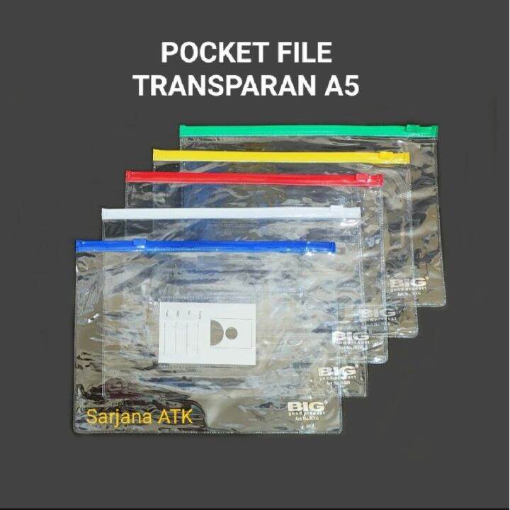 Map Plastik Pocket File Zipper Ukuran A5 Transparan BIG 9006 | Lazada ...