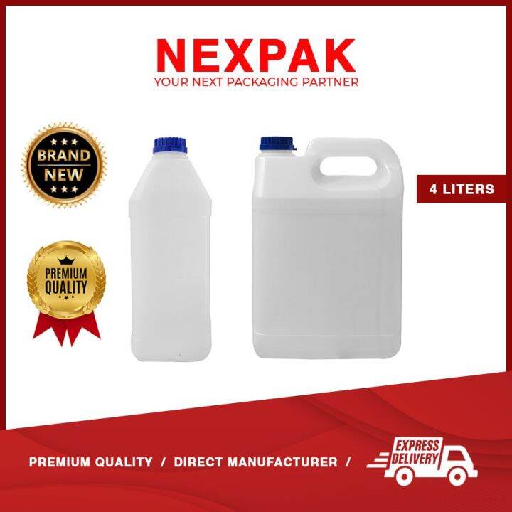 4 Liter Jerrycan Gallon Empty Bottle Food Grade with Tamper Proof Cover ...