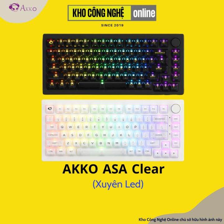 Bộ keycap AKKO trong suốt xuyên led AKKO Keycap set ASA Clear (PC / ASA ...