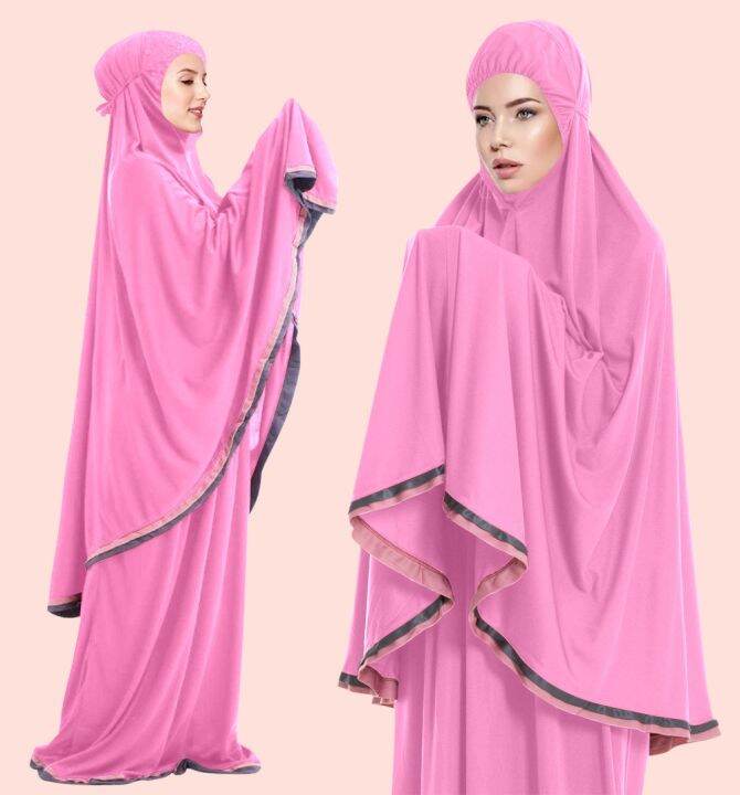 Telekung Arafah Material Lycra Design Plain Muslim Wear Perlengkapan ...