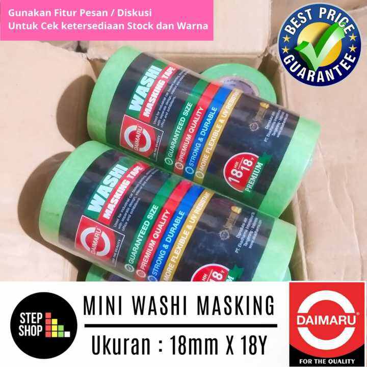 WASHI MASKING TAPE - LAKBAN KERTAS HIJAU - Ukuran 18mm X 18Y - 1 Slop | Lazada Indonesia