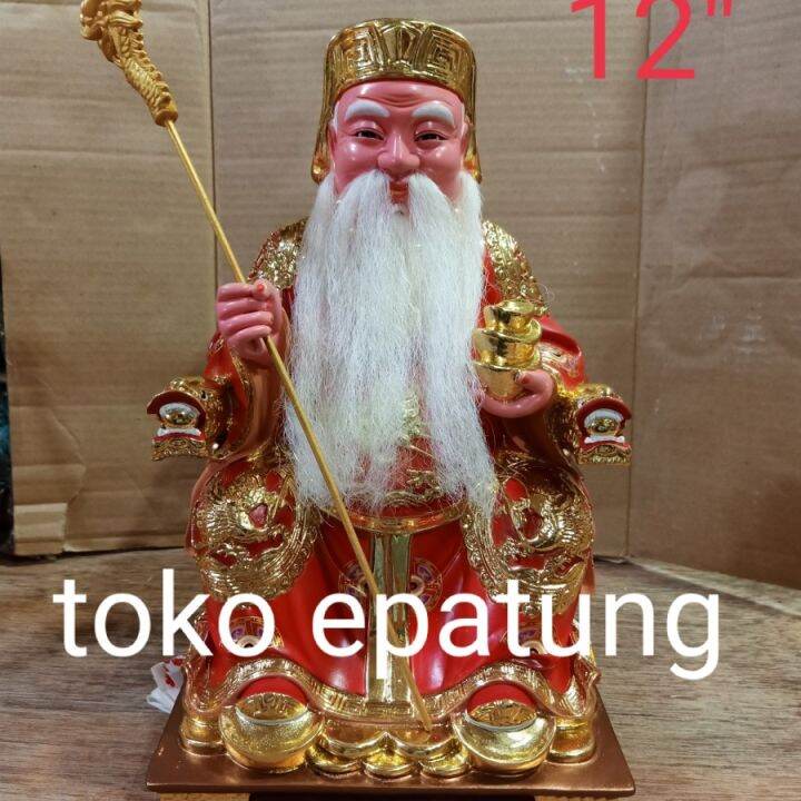 patung dewa bumi / tutikong / tapekong - fiber - 12 inch - merah ...