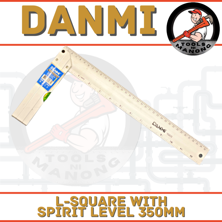 Tools Ni Manong Danmi L Square Eskwala with Spirit Level 12" 350mm ...