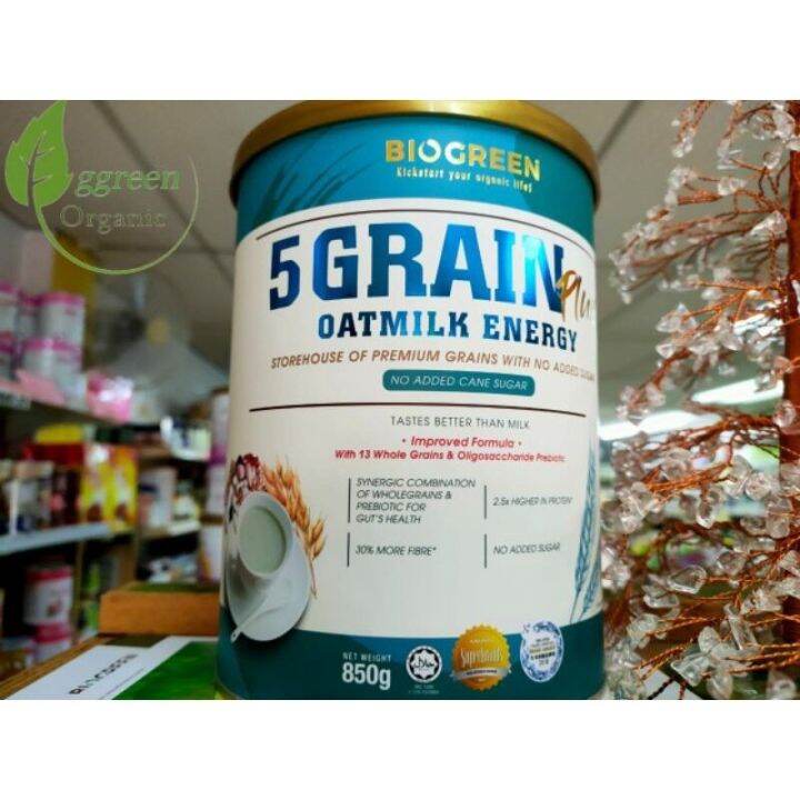 HALAL SUGAR FREE💖NON GMO👍 BIOGREEN 5 Grain Plus Oatmilk Energy 850G | Lazada