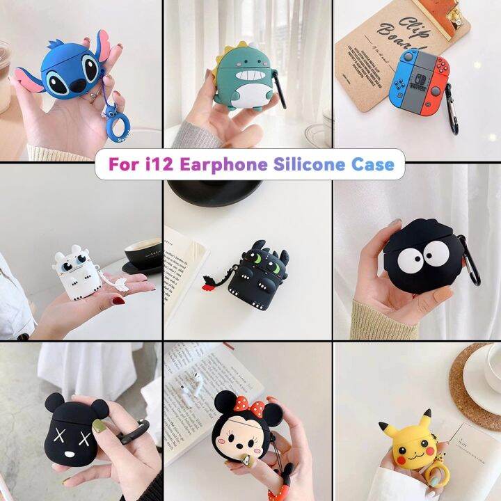 Cute AirPods i12 Earphone case inpods 12 Full Soft silicone Wireless ...