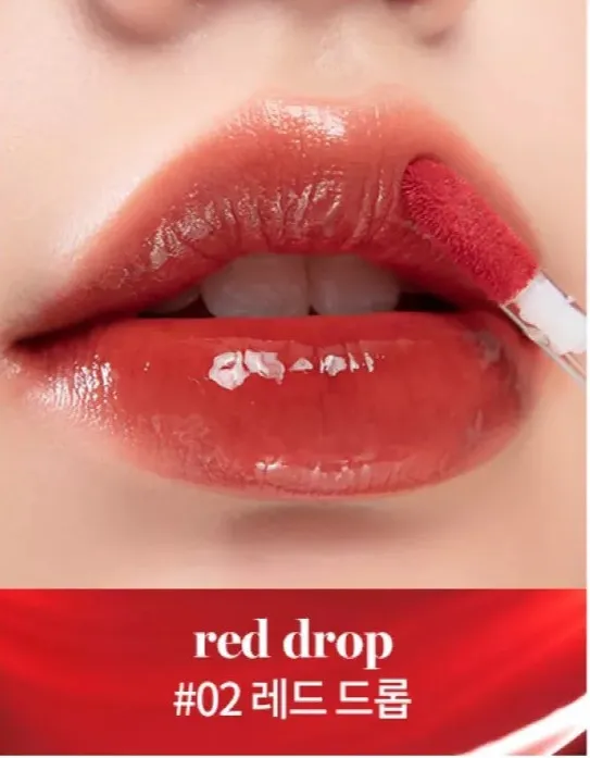 [พร้อมส่ง] Romand GLASTING WATER TINT ลิปทินท์ 02 RED DROP One | Thisshop