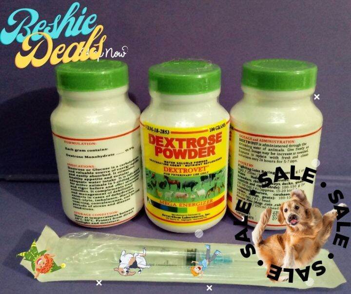 DEXTROVET Dextrose Powder 100g with 1 FREE 3ml SYRINGE | Lazada PH