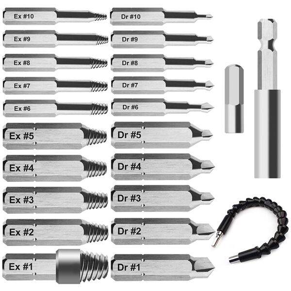 23 Pcs Damaged Screw Extractor Set for Broken Screw or Bolt, Broken ...
