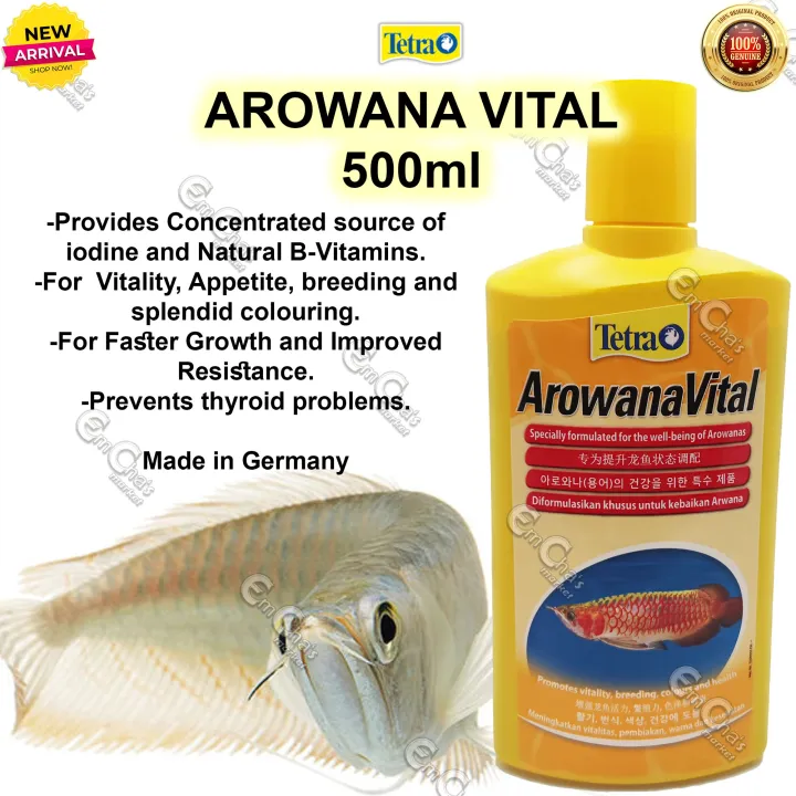 500ml TETRA Arowana Vital (Large Yellow Bottle) (fmed) Arowana Enhancer ...
