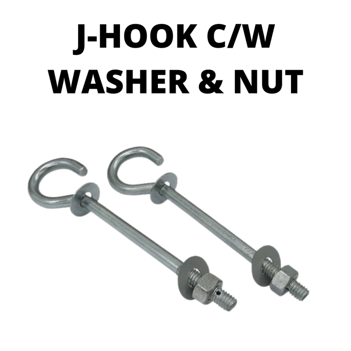 J HOOK CEILING FAN C/W WASHER & NUT FULL THREAD / HOOK KIPAS SYILING ...