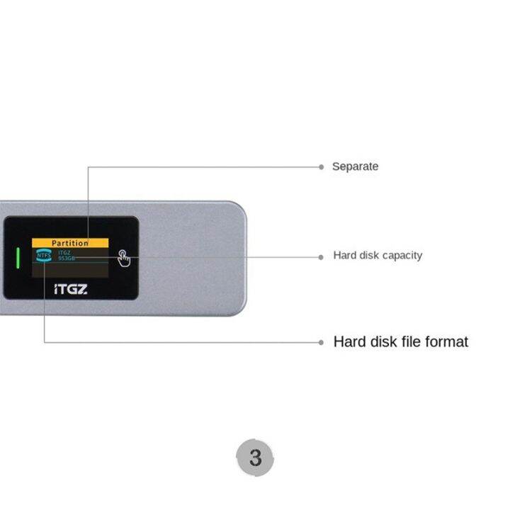 ITGZ M.2 NVMe/SATA NGFF SSD Enclosure USB 3.2 Gen2 10Gbps 2280 M.2 SSD Case Aluminum Alloy Dual ...