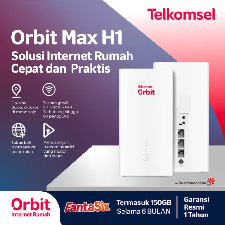 Telkomsel Orbit Max H1 Huawei B628 Modem Wifi 3G/4G Free 150GB | Lazada ...